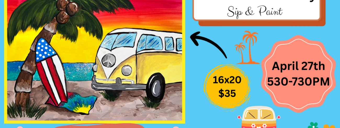 Sip & Paint: Vw Beach Paint Party Scene: Buy Tickets Online
